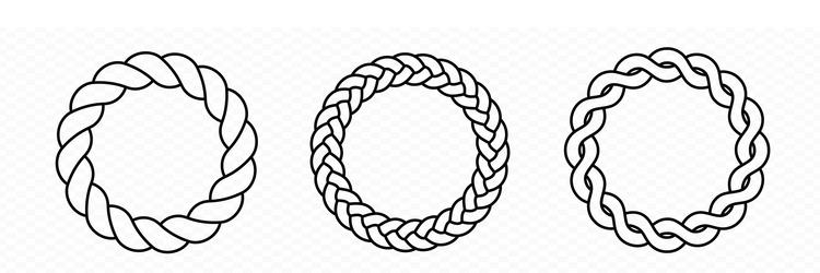 Braid circle frame round braided ring Royalty Free Vector