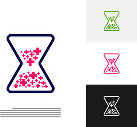 Clock medical logo design concept health time Vector Image