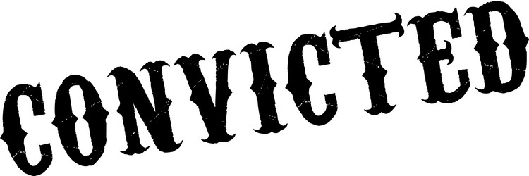 Convicted rubber stamp Royalty Free Vector Image