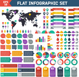 Flat infographic elements set Royalty Free Vector Image