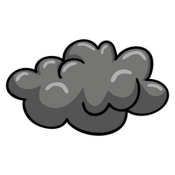 Cool dark grey cloud fluffy doodle drawing Vector Image