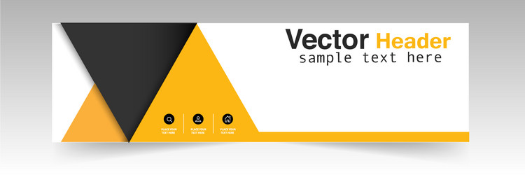 Abstract black yellow triangle header design backg
