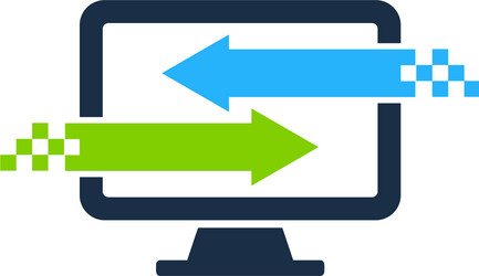 Transfer computer logo icon design Royalty Free Vector Image