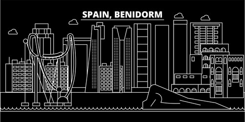 Spain Benidorm Skyline Vector Images (32)