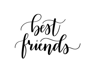 Bffs cute modern calligraphy word Royalty Free Vector Image