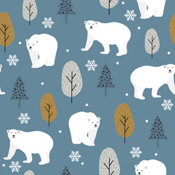 Cute polar bear seamless pattern Royalty Free Vector Image