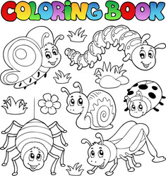 Coloring book with ladybug 1 Royalty Free Vector Image
