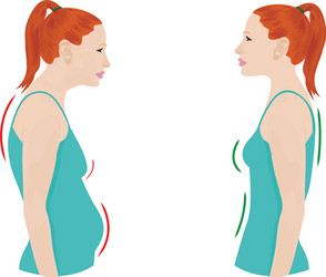 Bad and good posture Royalty Free Vector Image