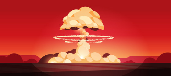 Nuclear explosion rising fireball of atomic Vector Image