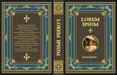 Old book cover design elements 3d cover Royalty Free Vector