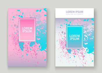 Pastel pink cyan explosion paint splatter Vector Image