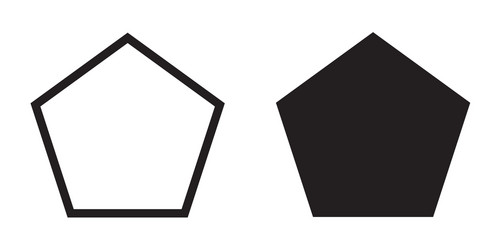 Polygon pentagon shape icon Royalty Free Vector Image