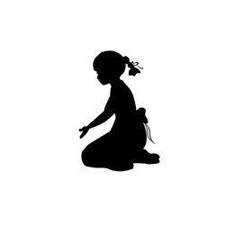 Child Reading Silhouette Royalty Free Vector Image