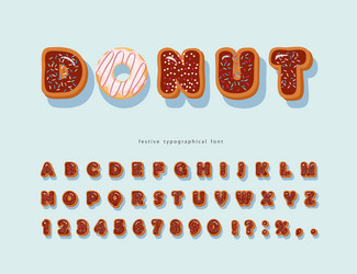 Cake cartoon font cute sweet alphabet Royalty Free Vector