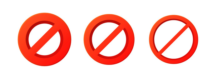 Red cross ban forbid icon Royalty Free Vector Image