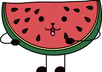 Watermelon tropical and exotic fruit kawaii Vector Image