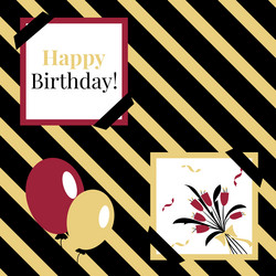 Happy birthday card insta post background Vector Image