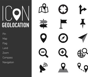 Map location icons collection symbol for apps Vector Image