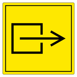 Output exit non-electrical symbol sign isolate Vector Image