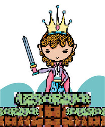 Pixel art medieval screen Royalty Free Vector Image