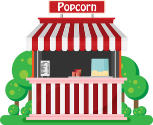 Delicious and bright popcorn shop Royalty Free Vector Image