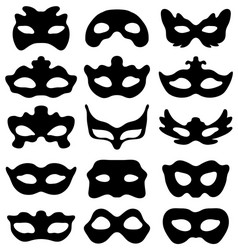 Silhouette of festive masks Royalty Free Vector Image