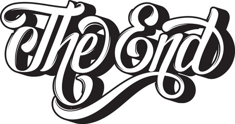 Vintage the end lettering Royalty Free Vector Image