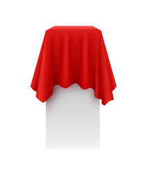 Red cloth cover composition Royalty Free Vector Image