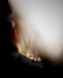 Burning paper note blank realistic fire mockup Vector Image