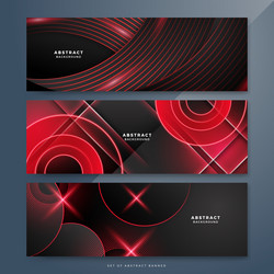 Abstract red and black banner background design Vector Image