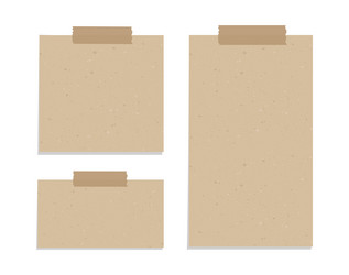 Aesthetic vintage brown paper note set recycled Vector Image