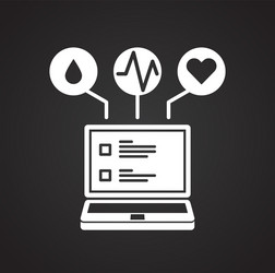 Check up icon on black background for graphic Vector Image