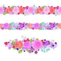 Collection of vertical seamless borders with Vector Image