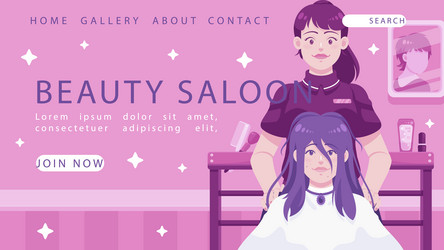 Realistic beauty salon landing page template Vector Image
