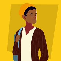 Student male character cartoon people Royalty Free Vector