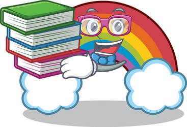 A book with rainbow at the forest Royalty Free Vector Image