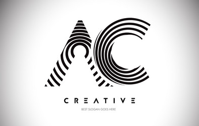 Ac magenta lines letter logo creative line Vector Image