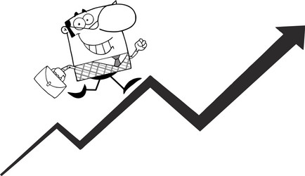 Economics teacher with graphs Royalty Free Vector Image