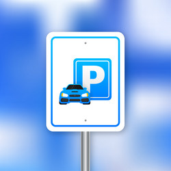 Isolated parking sign - green roadsigns with Vector Image