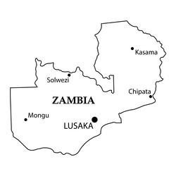 Map of zambia Royalty Free Vector Image - VectorStock