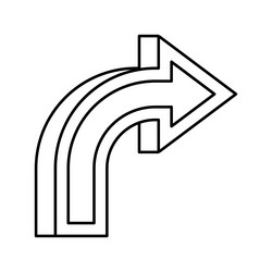 Right arrow outline style icon Royalty Free Vector Image