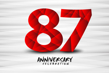 87 year anniversary celebration logo Royalty Free Vector