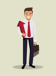 Young handsome business man in flat style Vector Image