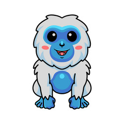 Cute little yeti cartoon sitting Royalty Free Vector Image