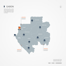 Gabon higt detailed map with subdivisions Vector Image