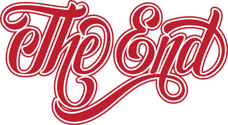 Handwritten lettering the end made in vintage Vector Image
