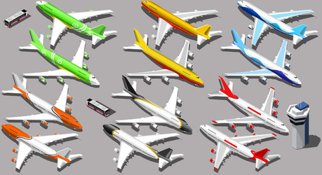 Aircraft repair isometric Royalty Free Vector Image