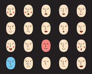 Emoji emoticon smiley eps icons set Royalty Free Vector