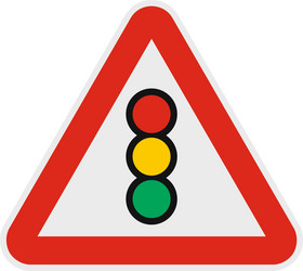 Red color traffic lights icon realistic style Vector Image
