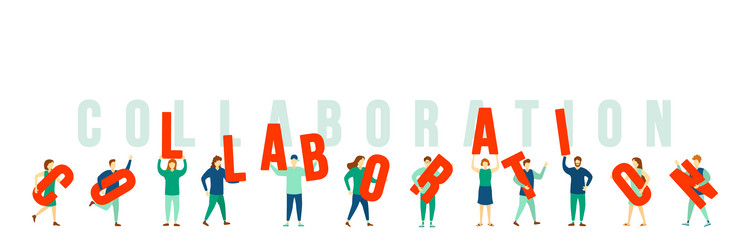 Characters people collaboration Royalty Free Vector Image